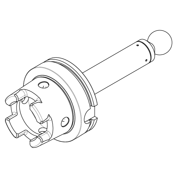 Kugelend-Auslaufdorn, HSK 100 – TAC Messtechnik GmbH